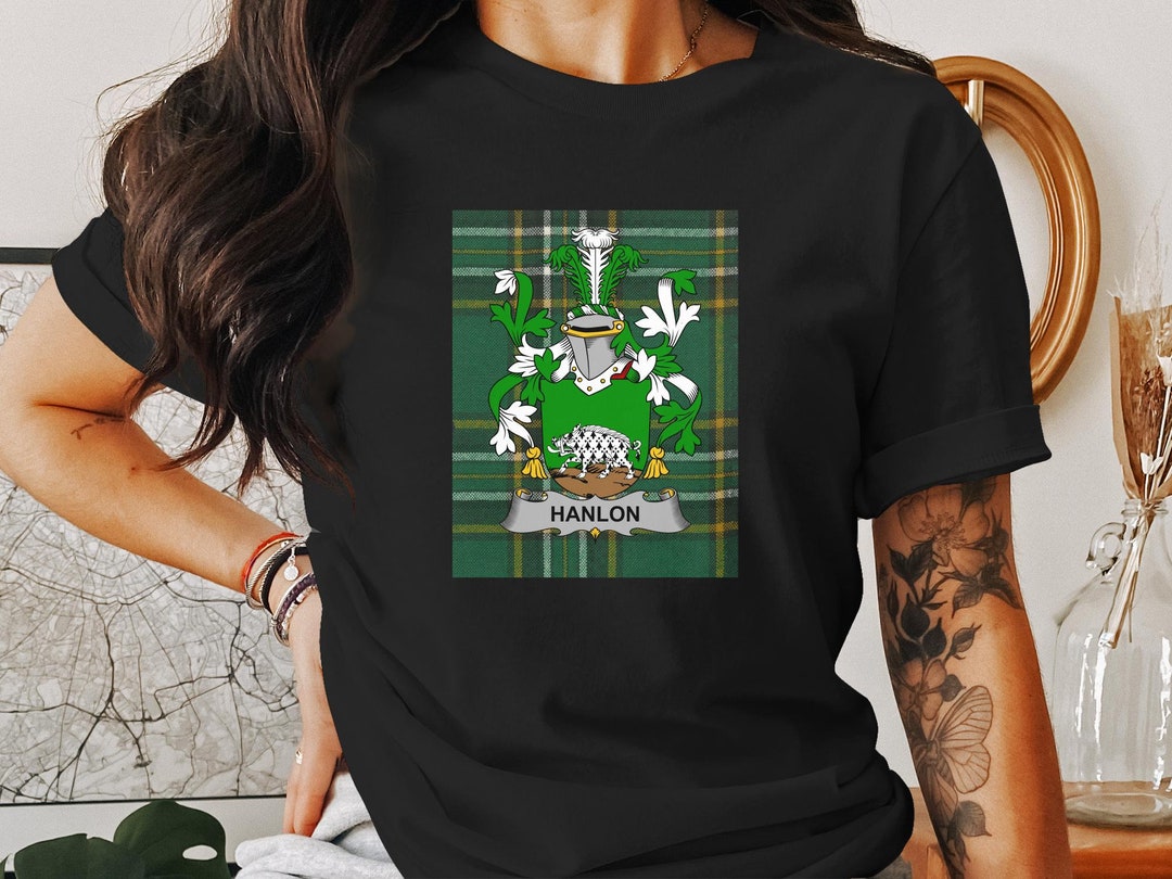 Hanlon Family Crest Irish Tartan T-shirt, Ancestry Heritage Hoodie ...