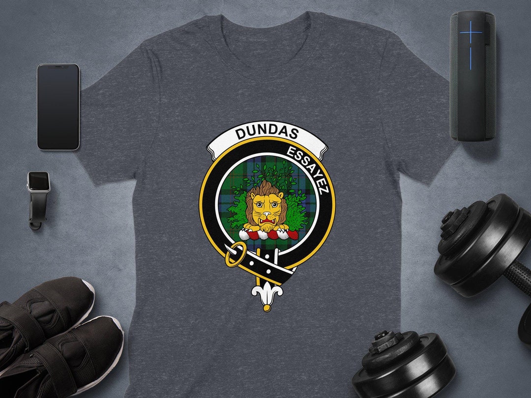 Dundas Scottish Clan Crest on Tartan Background, Clan Dundas Family ...