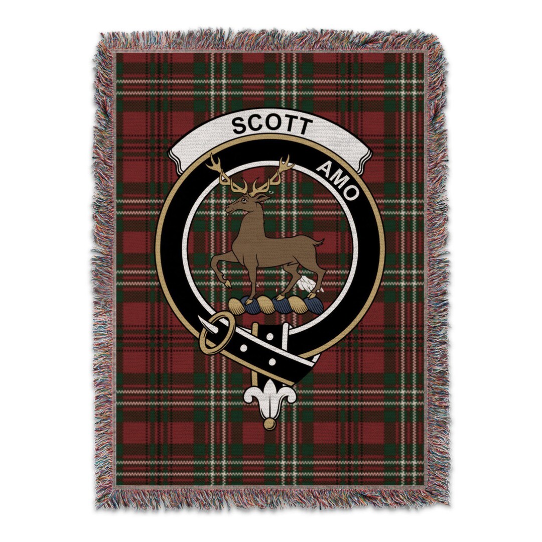 Scott Clan Crest Tartan Blanket: Scottish Heritage Woven Throw - Etsy
