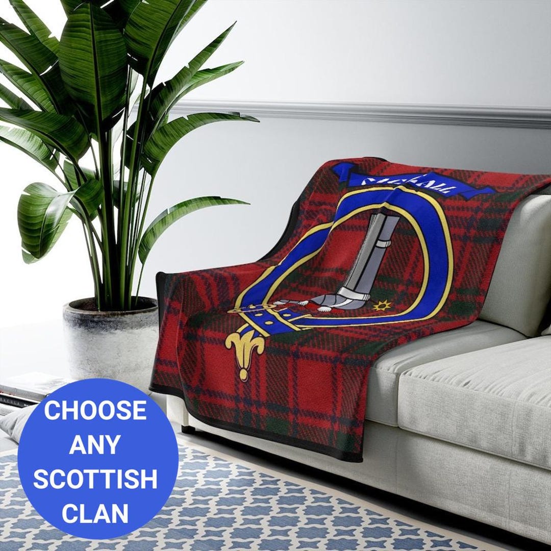 Mccall Clan Crest Tartan Blanket, Scottish Family Heritage Throw ...