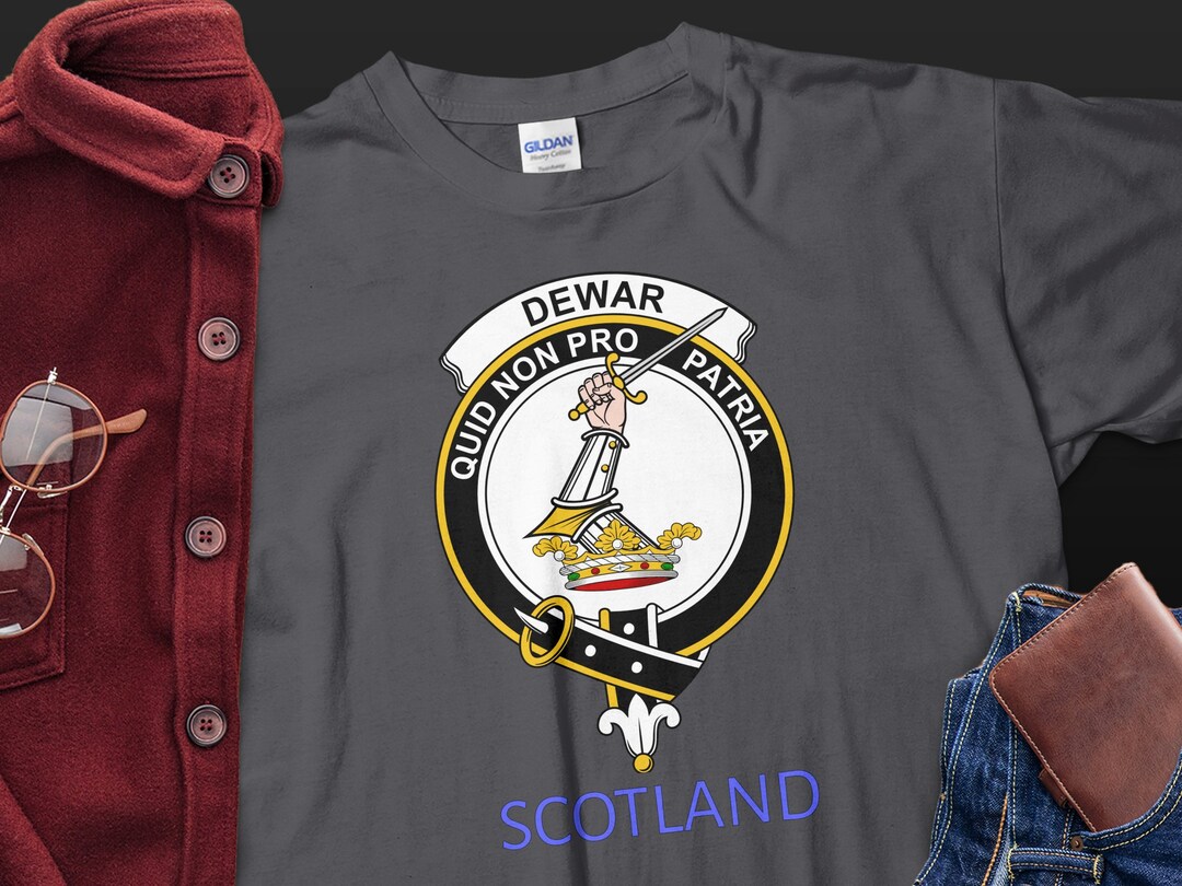 Scottish Clan Dewar Crest T-shirt, Family Heritage Gift, Quid Non Pro ...