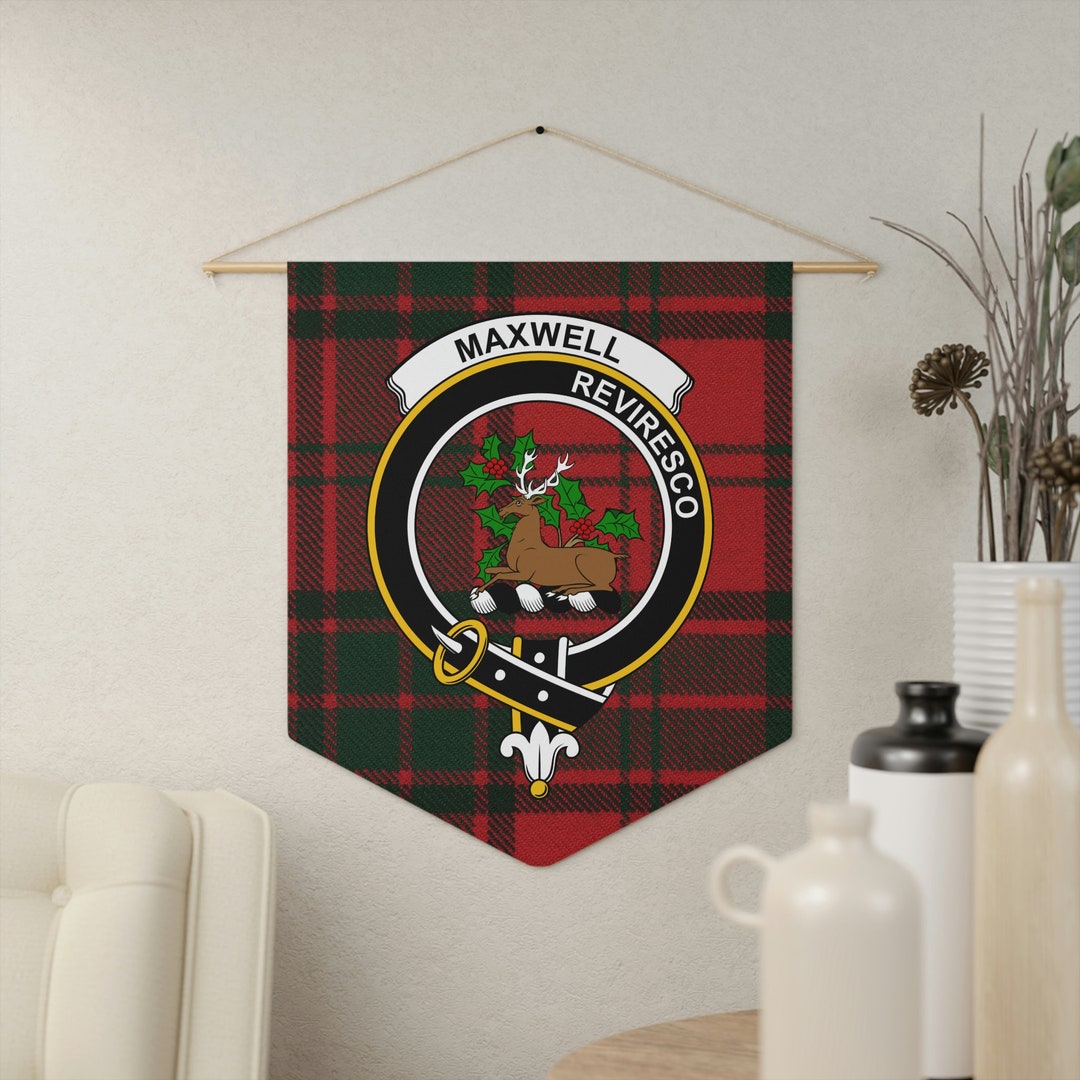 Maxwell Clan Scottish Tartan Pennant, Maxwell Family Scottish Wall ...