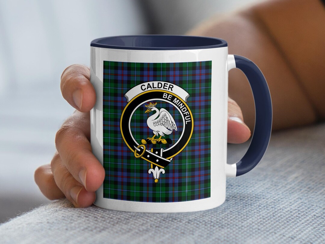 Calder Clan Mug, Scottish Heritage, Crest, Swan, Highland Pride, Accent ...