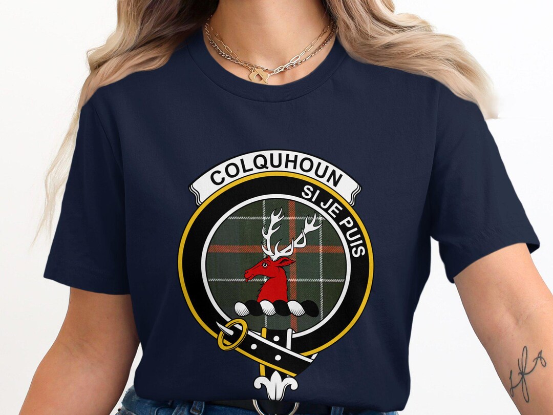 Colquhoun Clan Crest Tartan T-shirt, Scottish Heritage Tee, Family ...