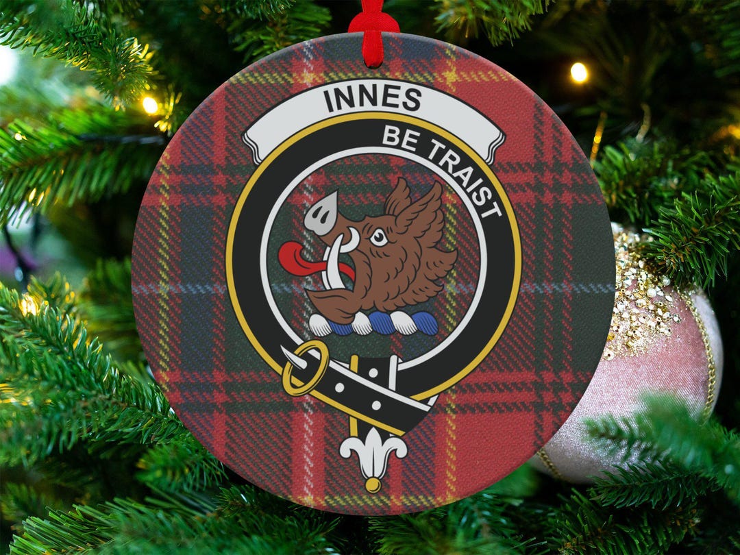 Innes Clan Crest Scottish Tartan Christmas Ornament, Scottish Heritage ...