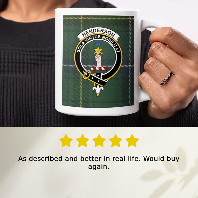 Henderson Scottish Clan Mug: Tartan Crest, Family Heritage Gift - Etsy