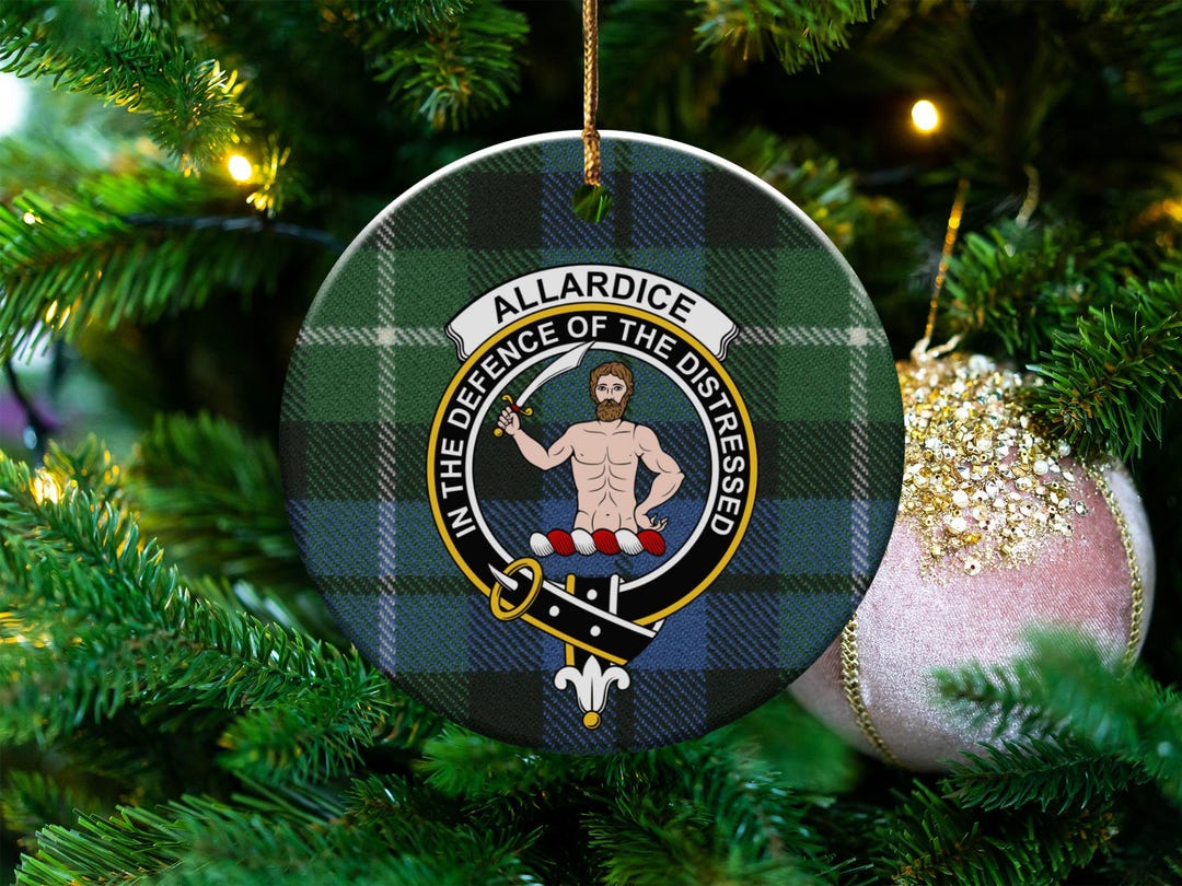 Allardice Scottish Clan Crest Ceramic Ornament, Tartan Plaid Ornament ...
