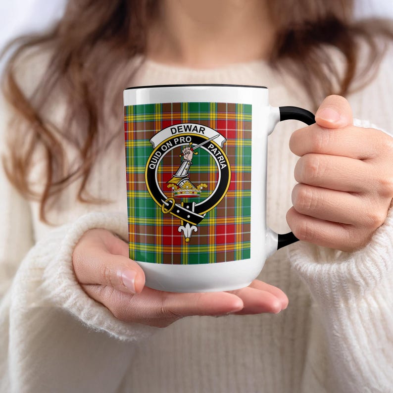 Dewar Clan Mug, Scottish Tartan, Family Crest, Premium Accent Mug ...