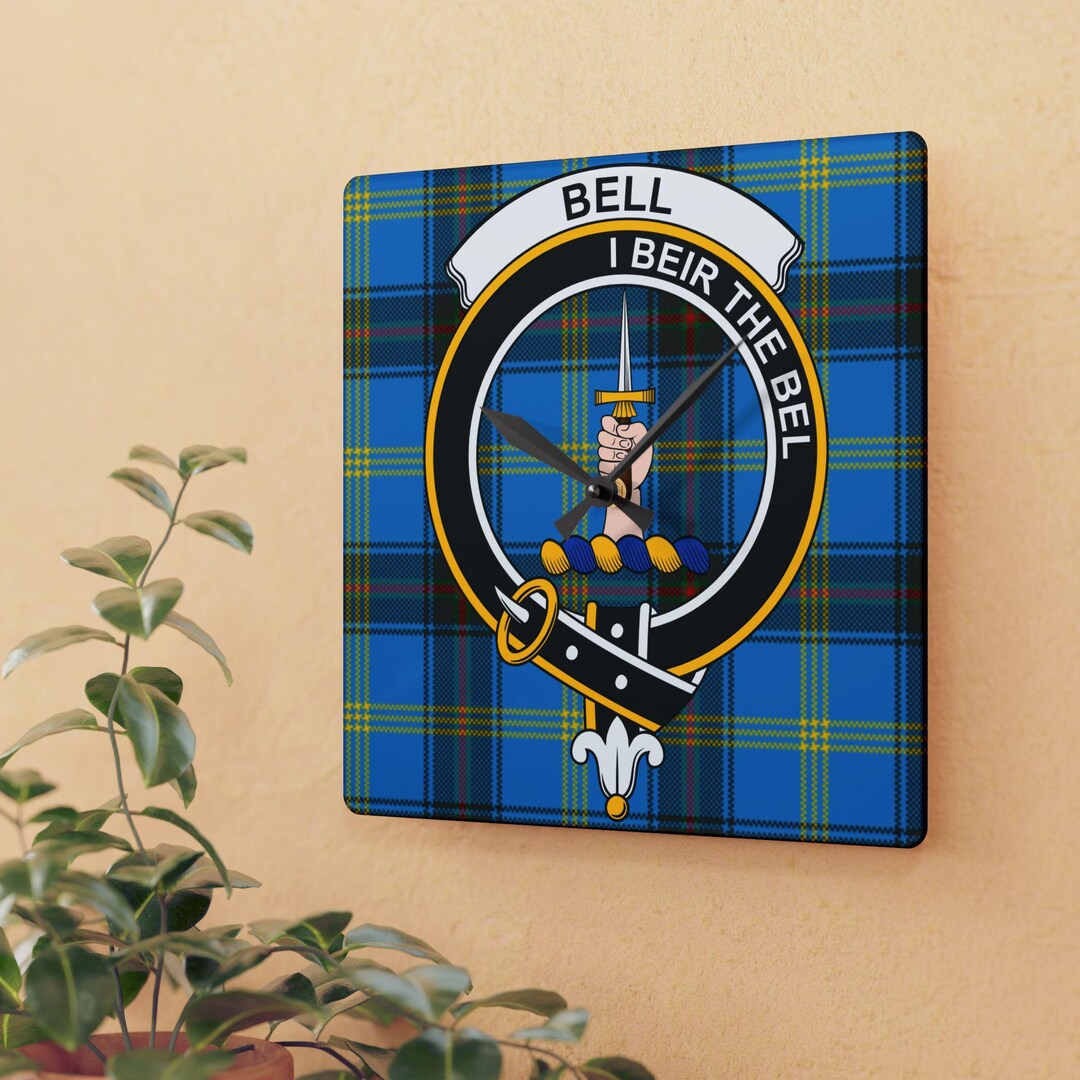 Personalized Scottish Clan Acrylic Clock, Custom Tartan and Clan Crest ...