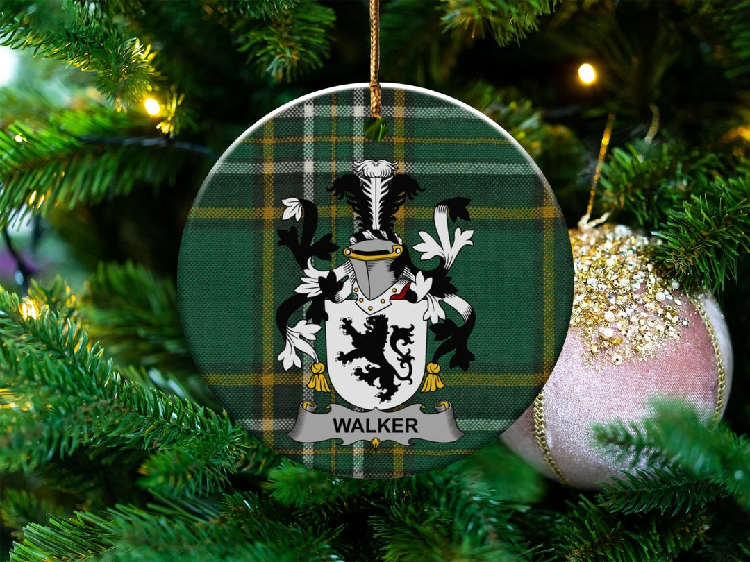 Walker Irish Coat of Arms Ceramic Ornament, Tartan Ornament, Family ...