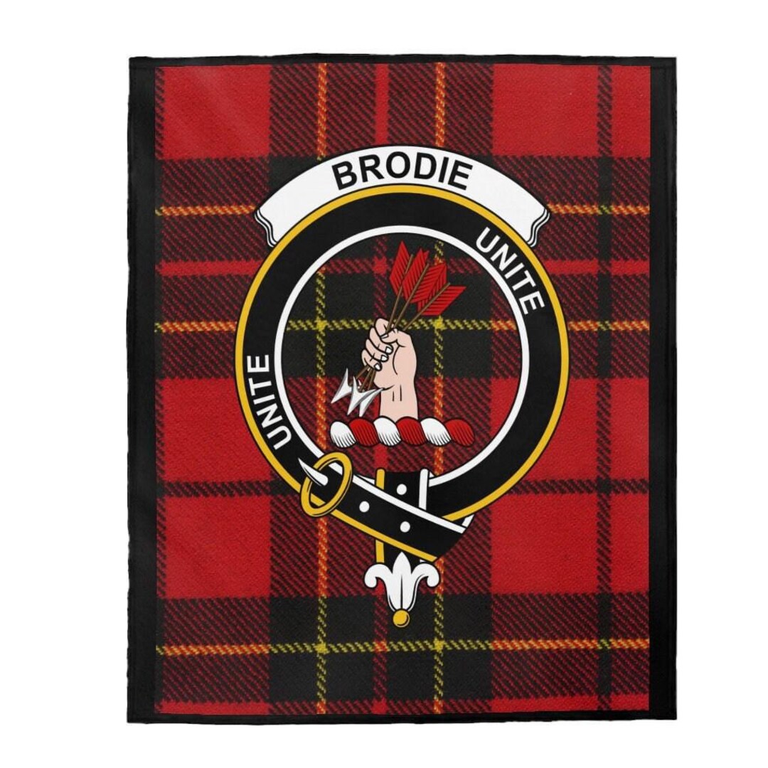 Brodie Clan Crest Tartan Blanket, Scottish Heritage Throw, Traditional ...
