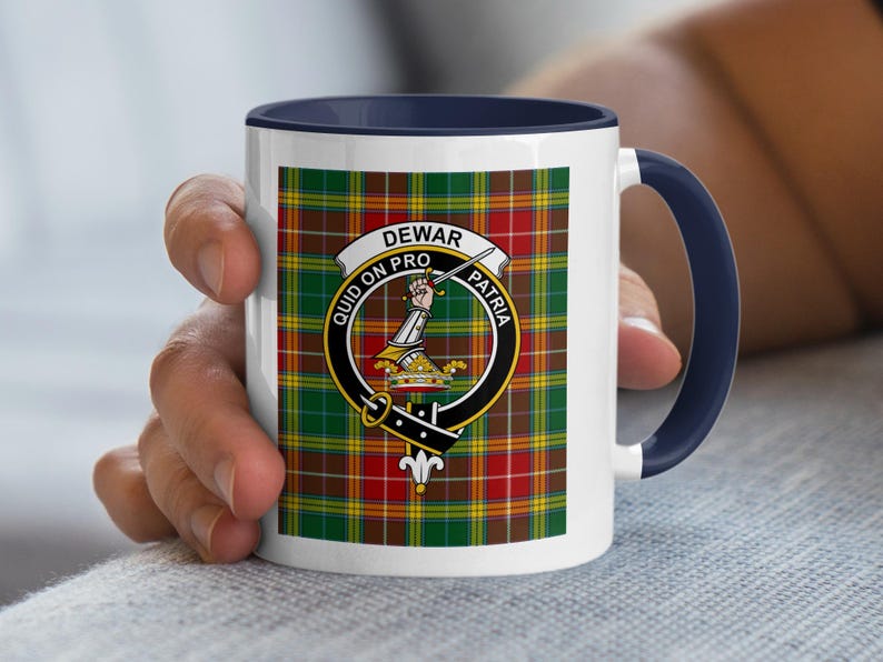 Dewar Clan Mug, Scottish Tartan, Family Crest, Premium Accent Mug ...