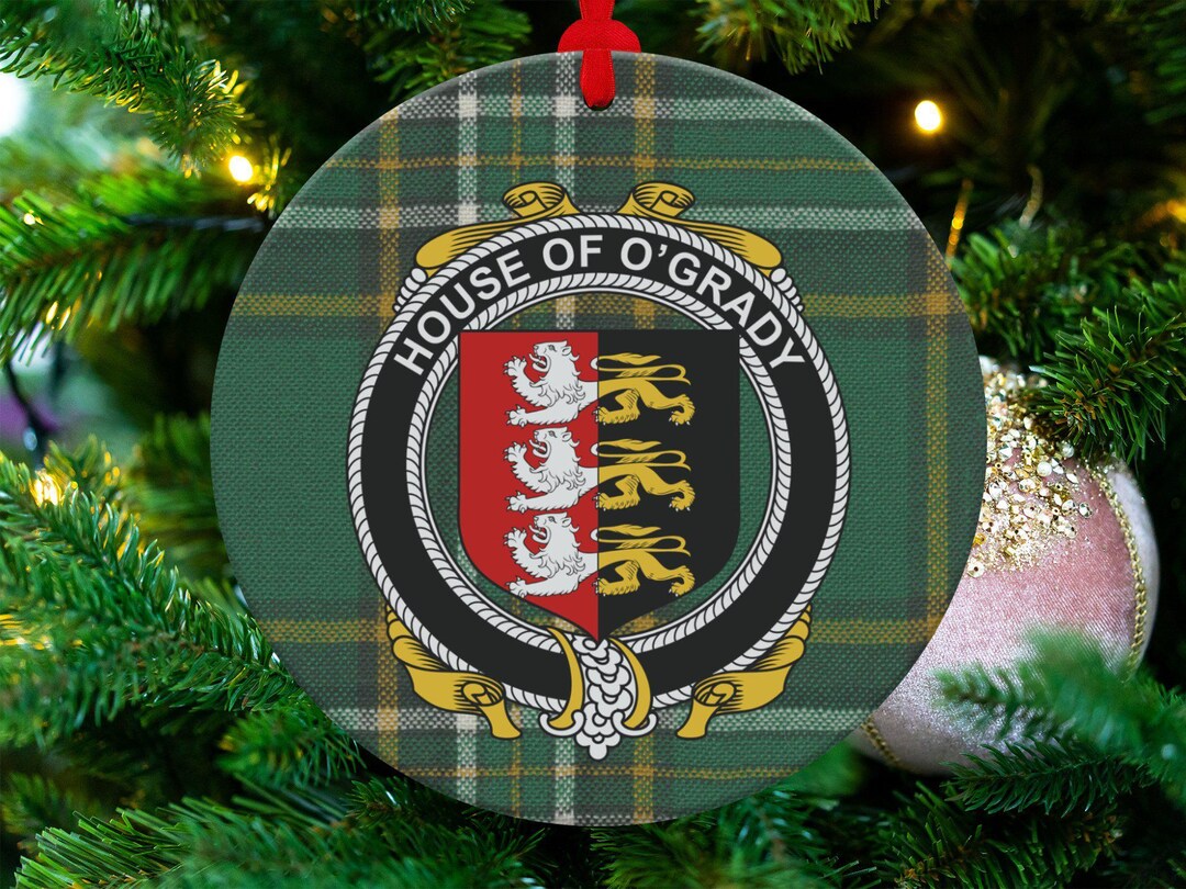 O Grady Irish Surname Crest Coat of Arms Christmas Ornament Irish ...