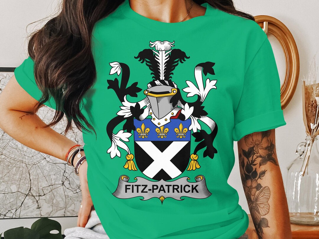 Irish Heritage Fitz-patrick Surname Crest T-shirt, Saint Patrick's Day ...