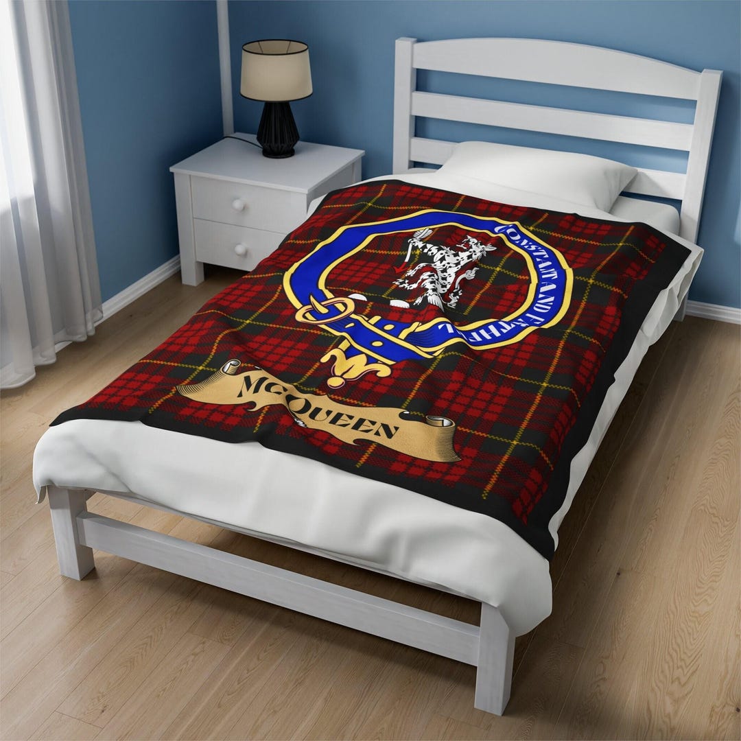 Mcqueen Scottish Clan Crest Tartan Blanket, Scottish Heritage Throw ...