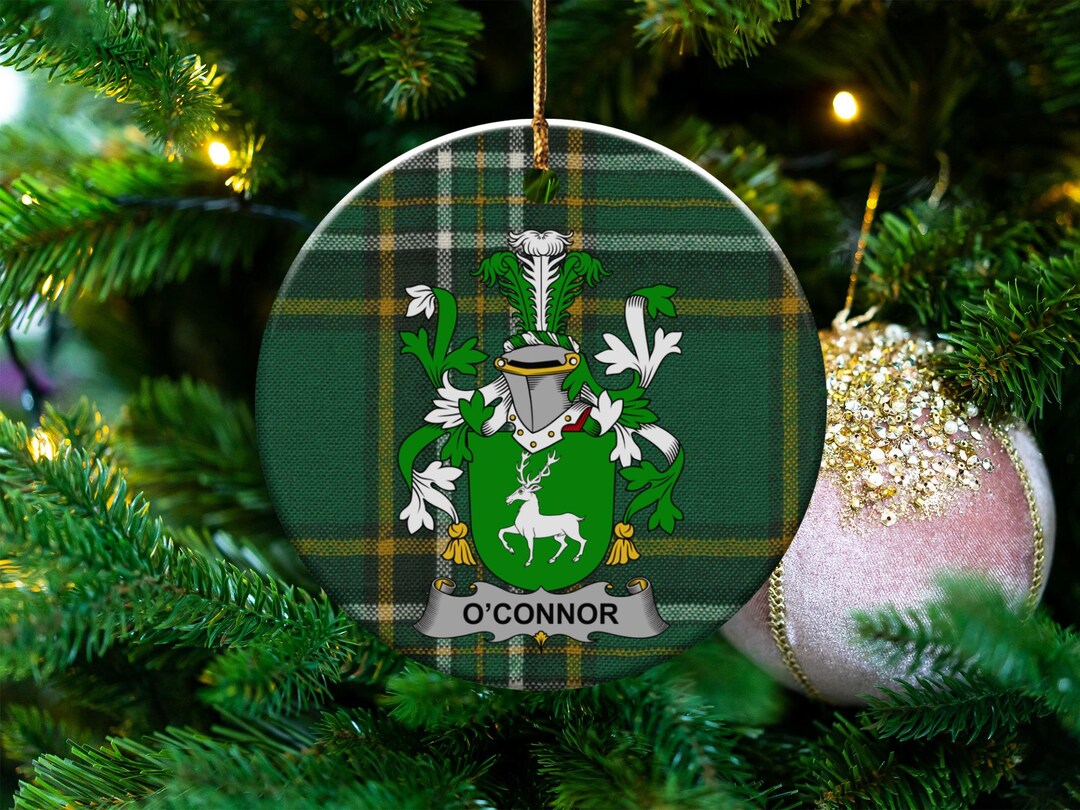 O'connor Ornament, Irish Coat of Arms, Tartan Ceramic Ornament, Surname ...