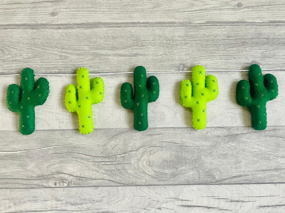 Cactus Felt Garland,mexican Theme Decor,garden Party Decor,cacti ...