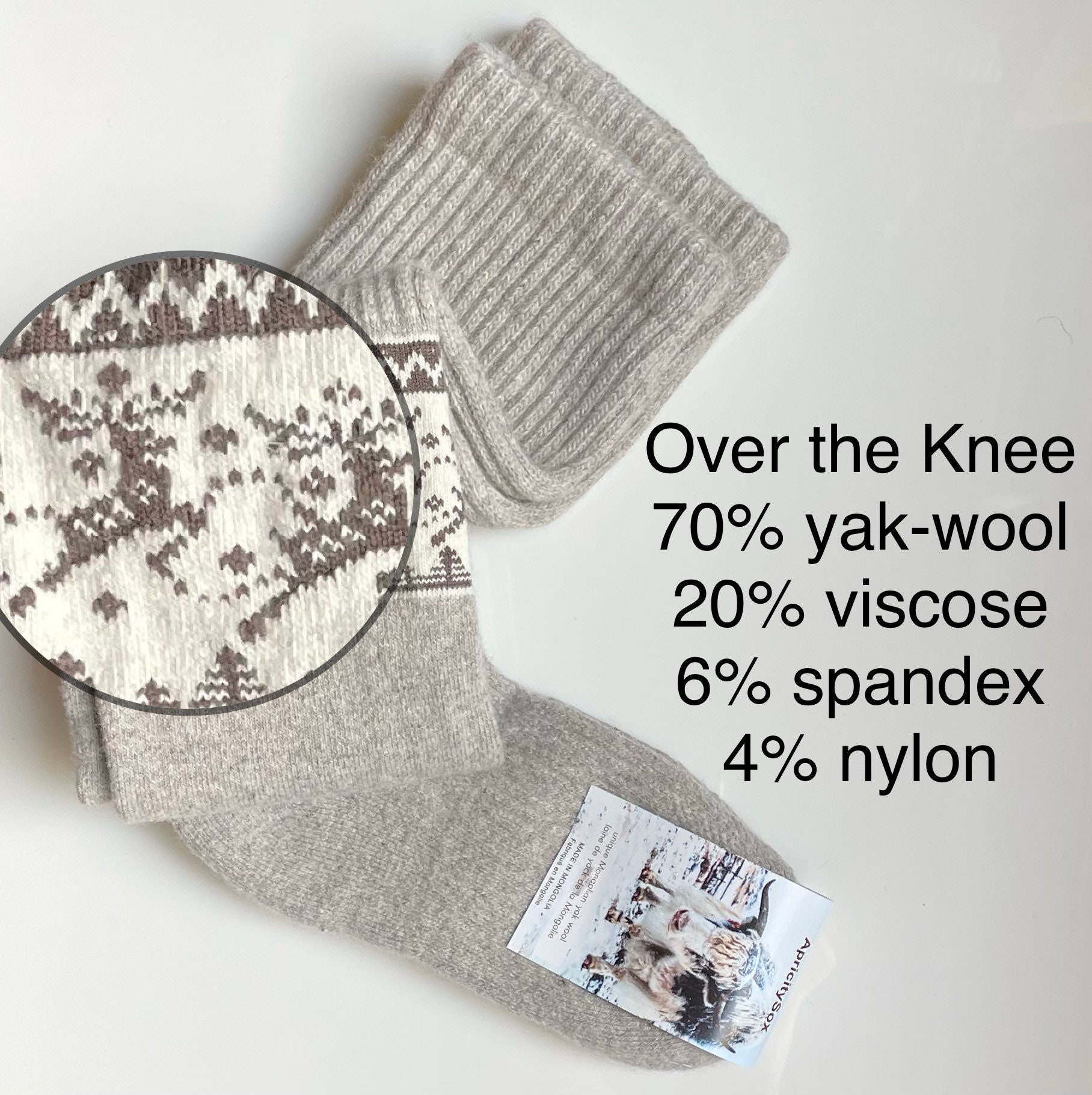 Yak Wool Socks Over the Knee Extremely Warm Stylish Rubber - Etsy