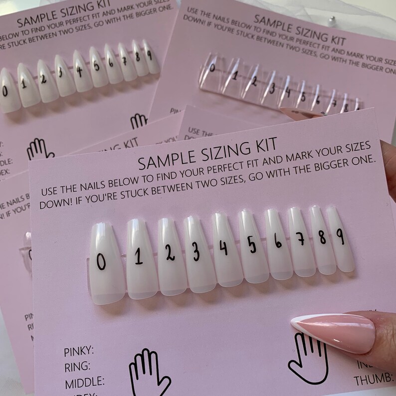 Press On Nail Sizing Kits False Nails Press Ons Custom Etsy