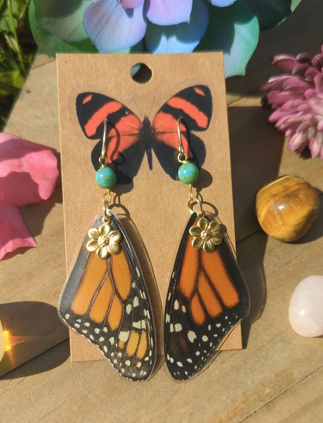 Monarch Butterfly Wing Earrings Vintage Earrings Unique - Etsy