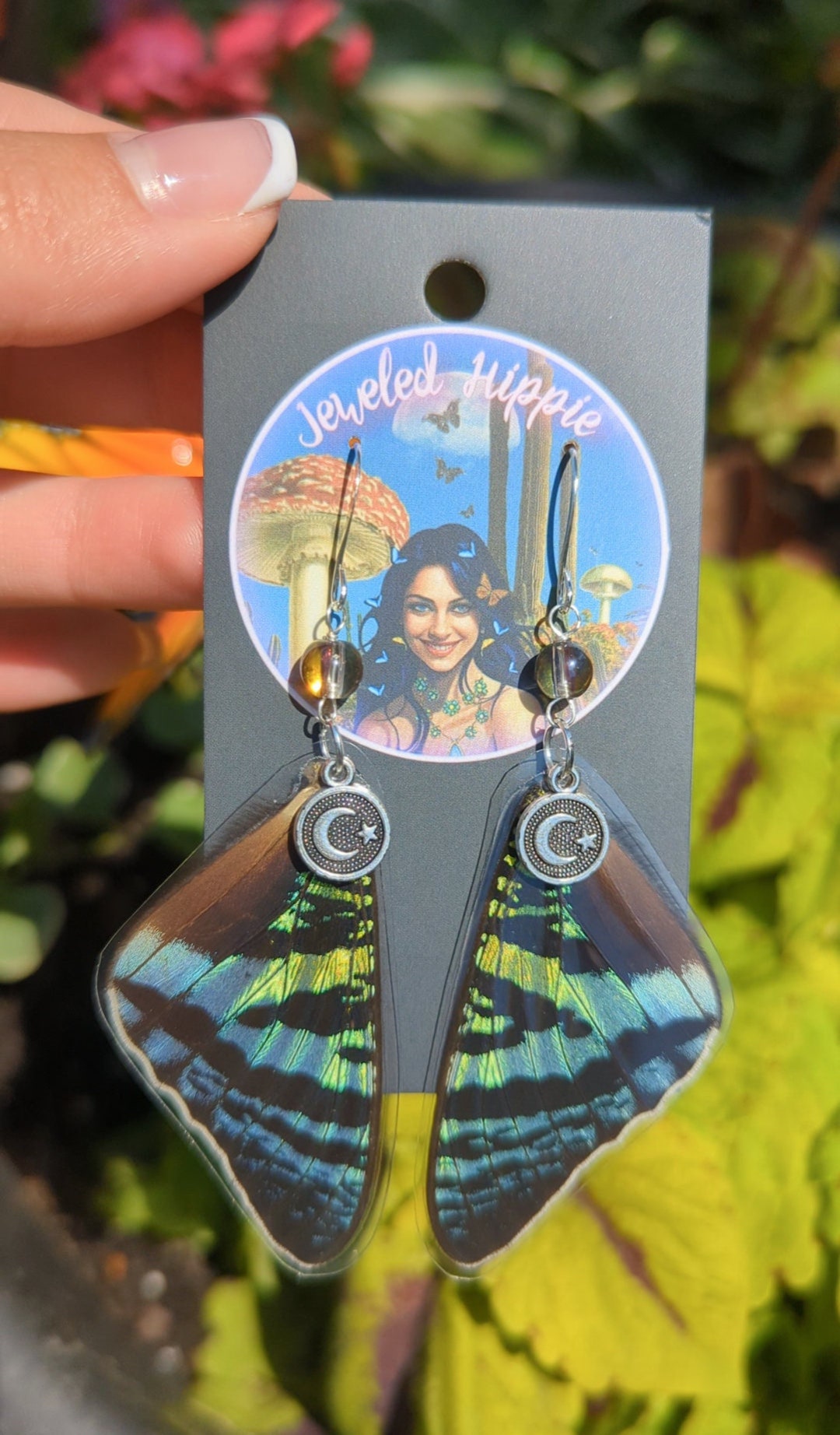 Madagascan Sunset Moth Wing Earrings, Real Butterfly Wing Earrings - Etsy