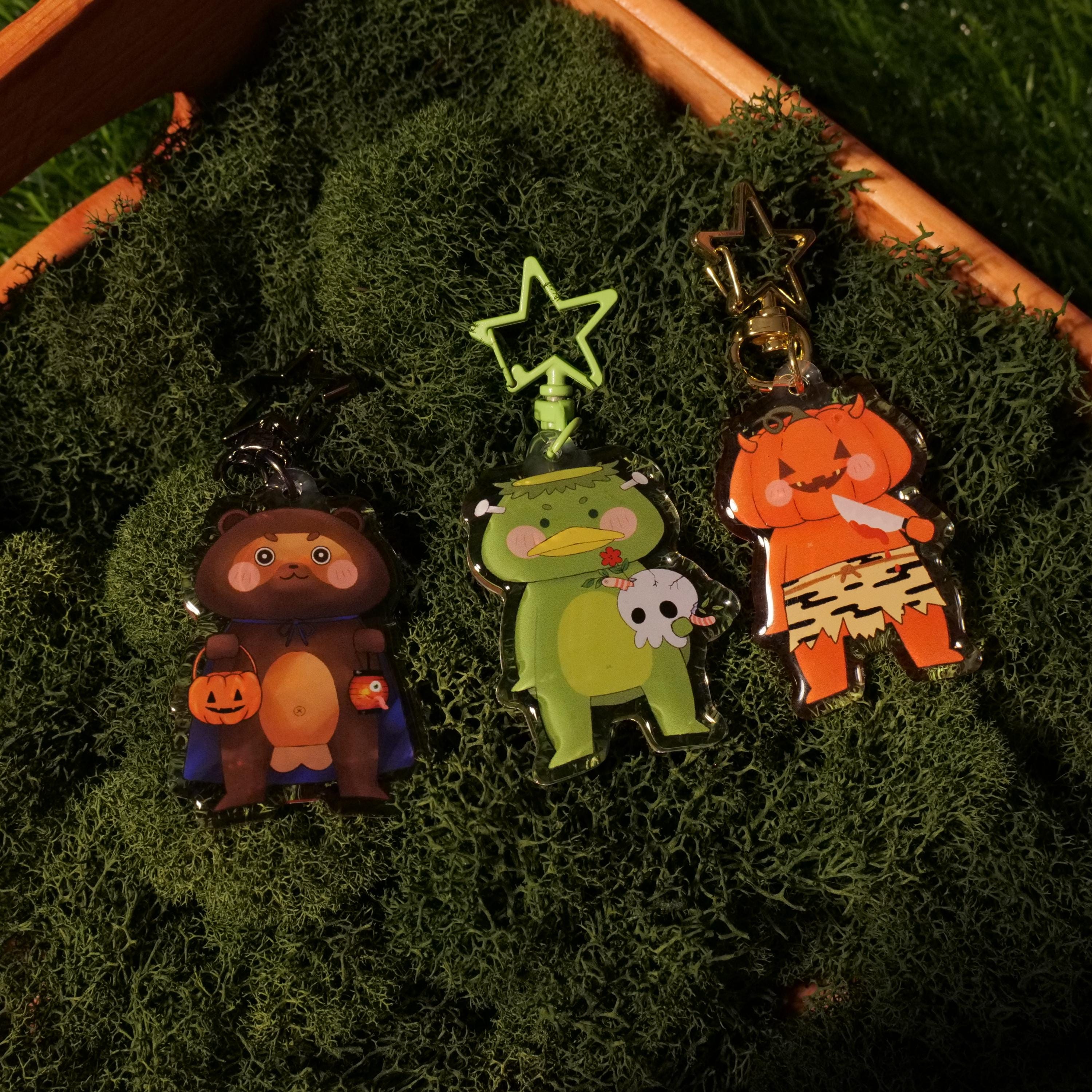 Kappa/ Oni/ Tanuki Acrylic Keychains | Yokai Keyring - Etsy