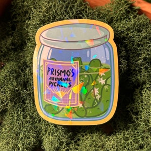 Prismo's Artisanal Pickles Glitter Sticker Sparkly, Holographic, Water ...