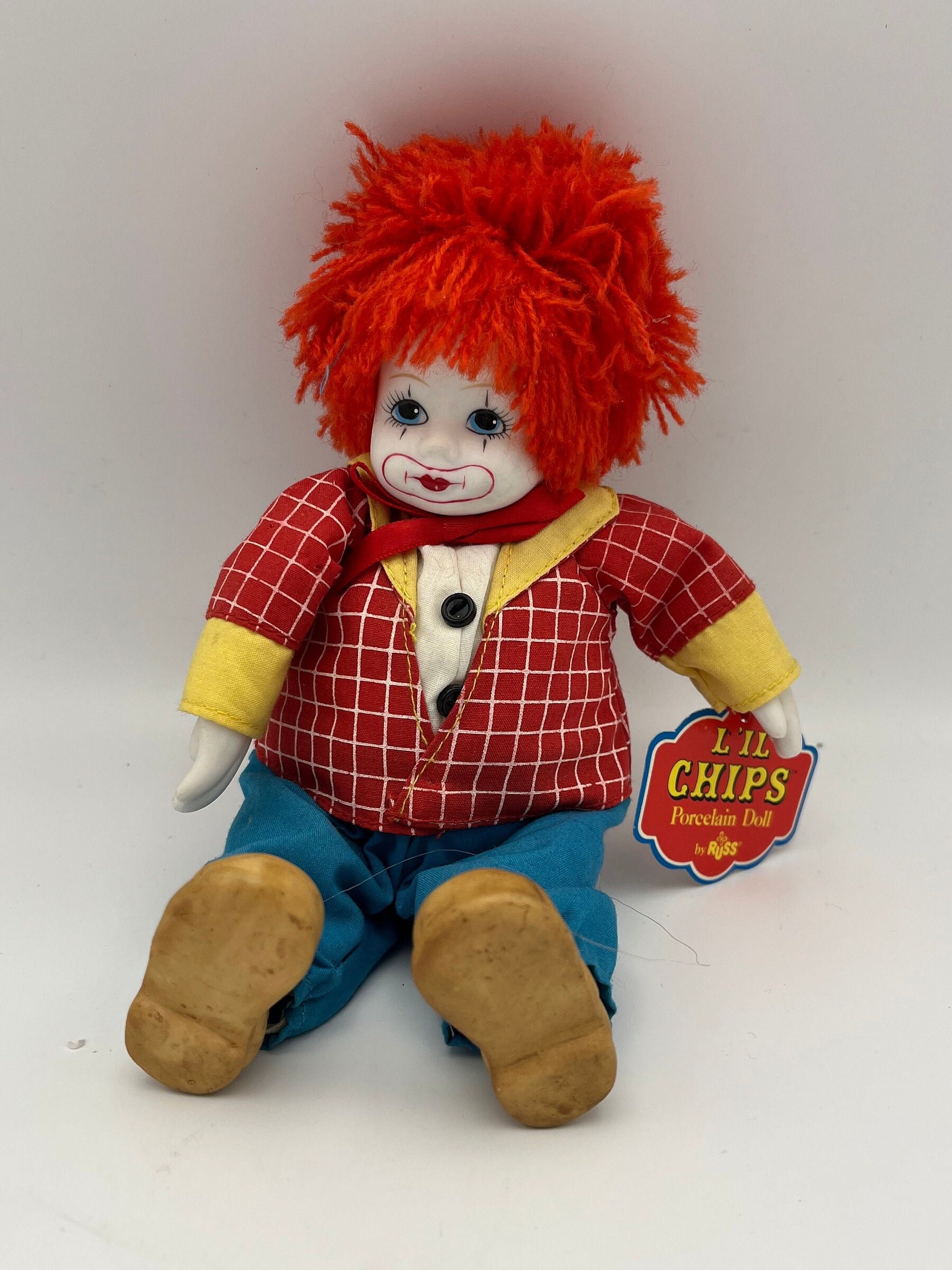 Vintage L'IL Chips Porcelain Clown Doll RUSS - Etsy