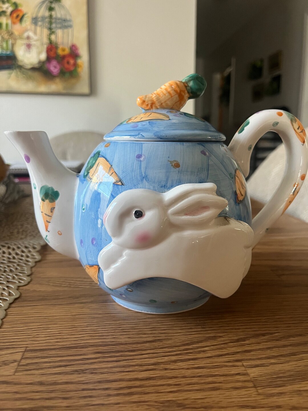 Collectible Easter WCL Vintage Ceramic Easter Bunny Teapot With Carrots ...