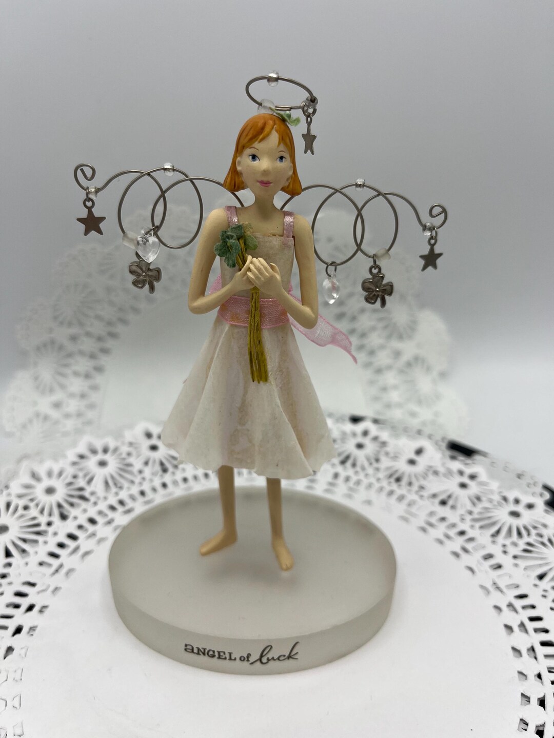 Multi 6" Hallmark Angel of Luck With Wings Crossed Figurine - Etsy