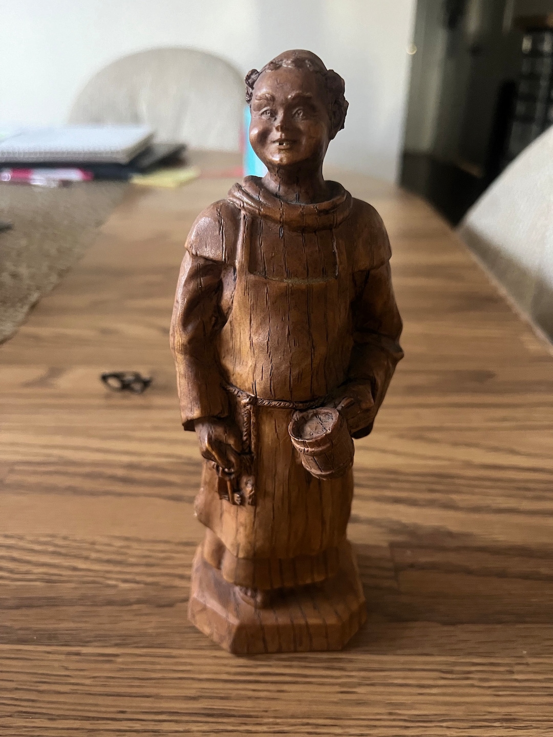 Medieval Franciscan Monk Friar Habit Vintage Hardwood Carving Figurine ...