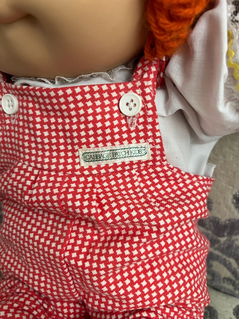 Vintage 84 Coleco Cabbage Patch Kids RARE KT TAG Girl Red Hair Green ...