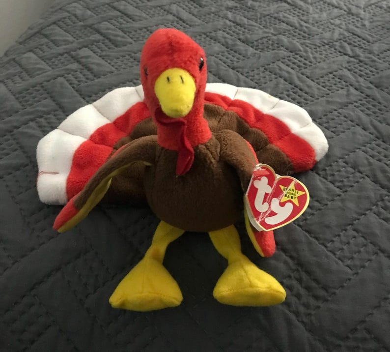 ULTRA RARE TY Gobbles the Turkey Beanie Baby, Collectible Beanie Baby ...