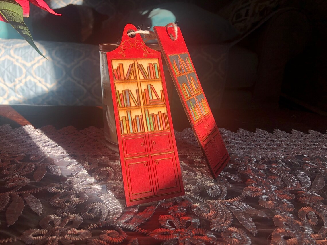 Library Bookshelf Bookcase Bookmark set of 2 | Etsy