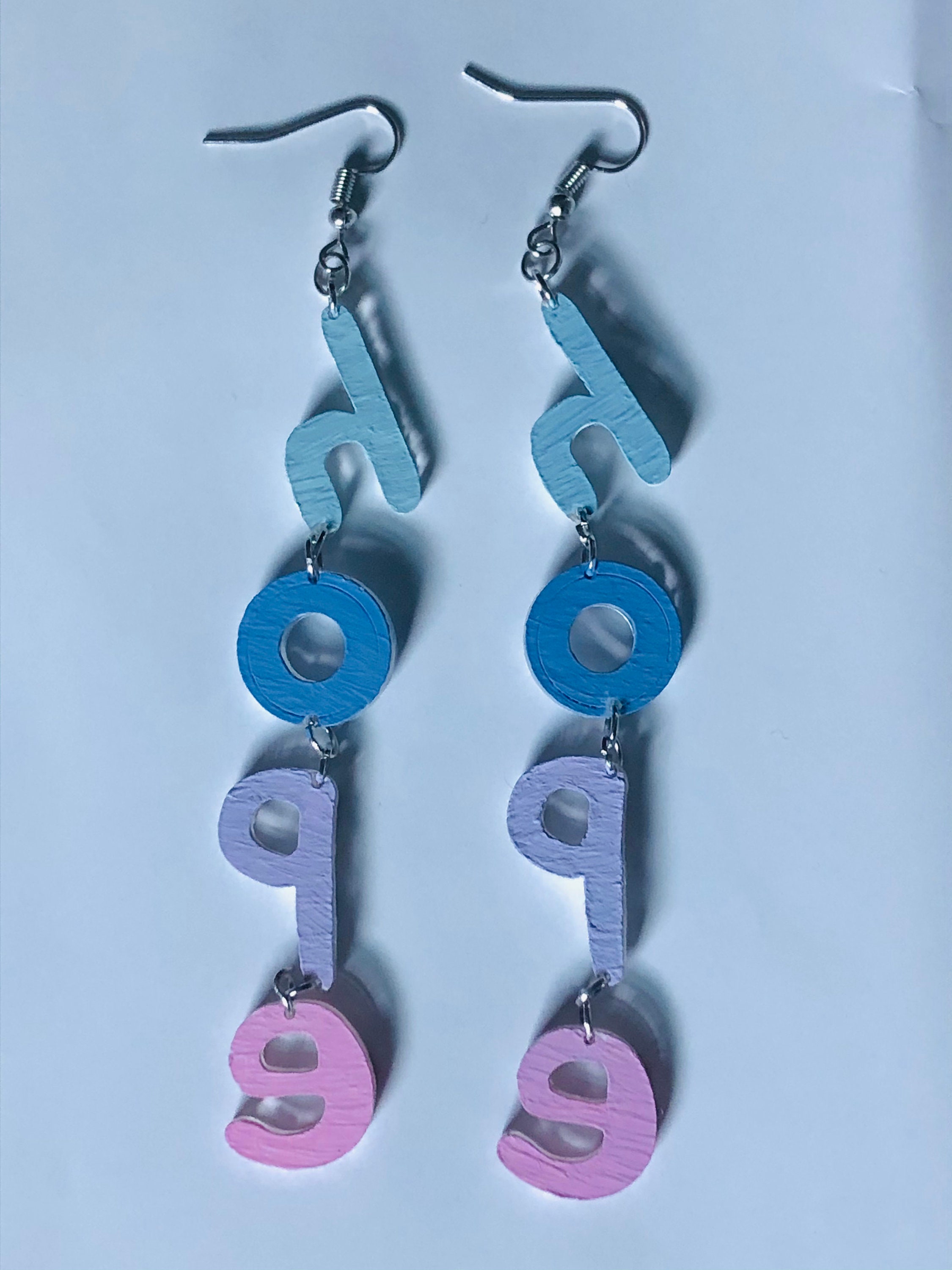 Laser Cut Earrings hope Hand Painted - Etsy