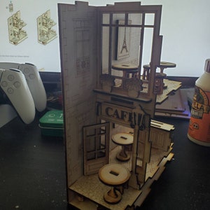 Café in Paris Book Nook: Detailed Bookshelf Insert - Etsy