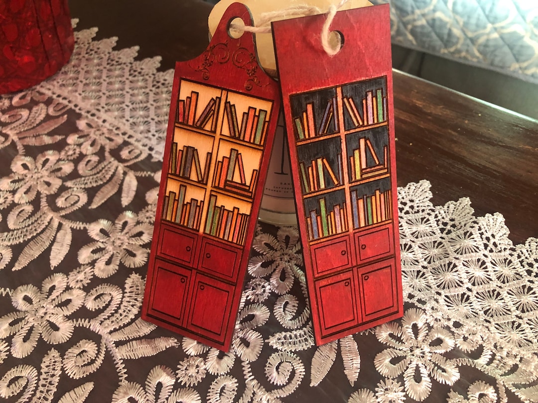 Library Bookshelf Bookcase Bookmark (set of 2) - Etsy