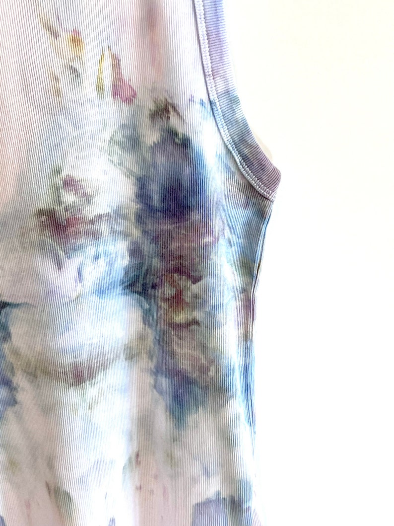 Blue Abstract Ice Dyed Ribbed Tank Top- LARGE - Etsy