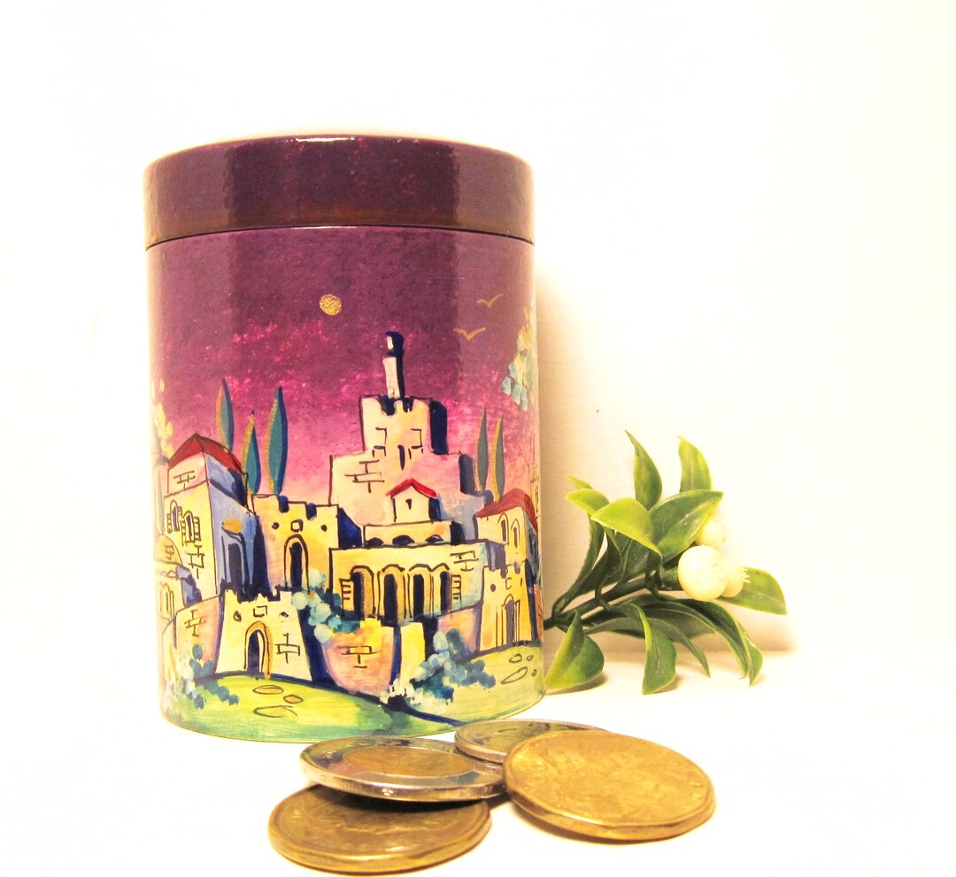 Tree of Life Tzedakah Box Charity Box Coin Jar With a Lid Charity Box ...