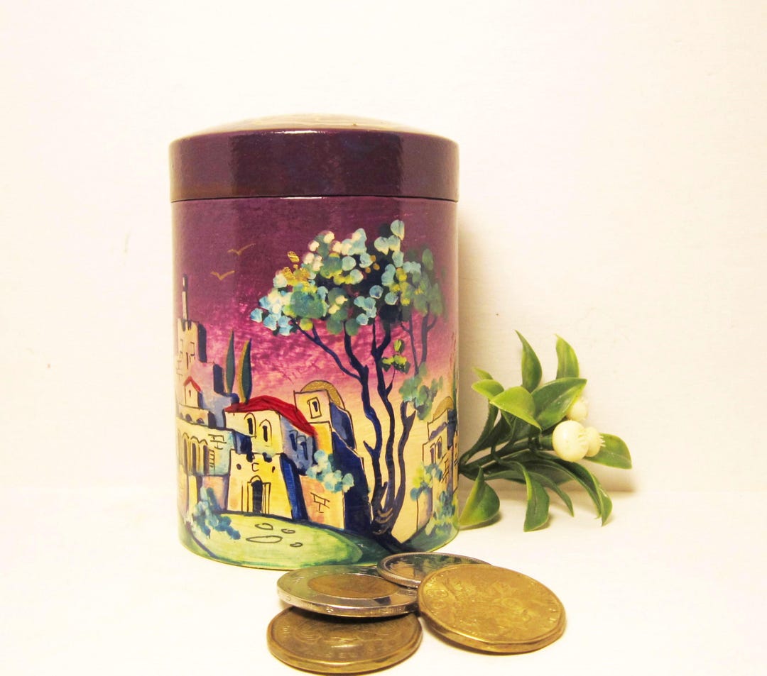 Tree of Life Tzedakah Box Charity Box Coin Jar With a Lid Charity Box ...