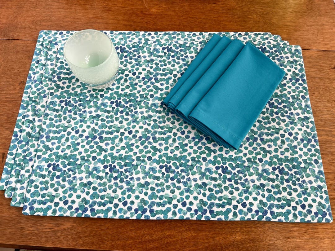 Blue, Green Placemats/reversible Placemats/gift for Her/handmade ...