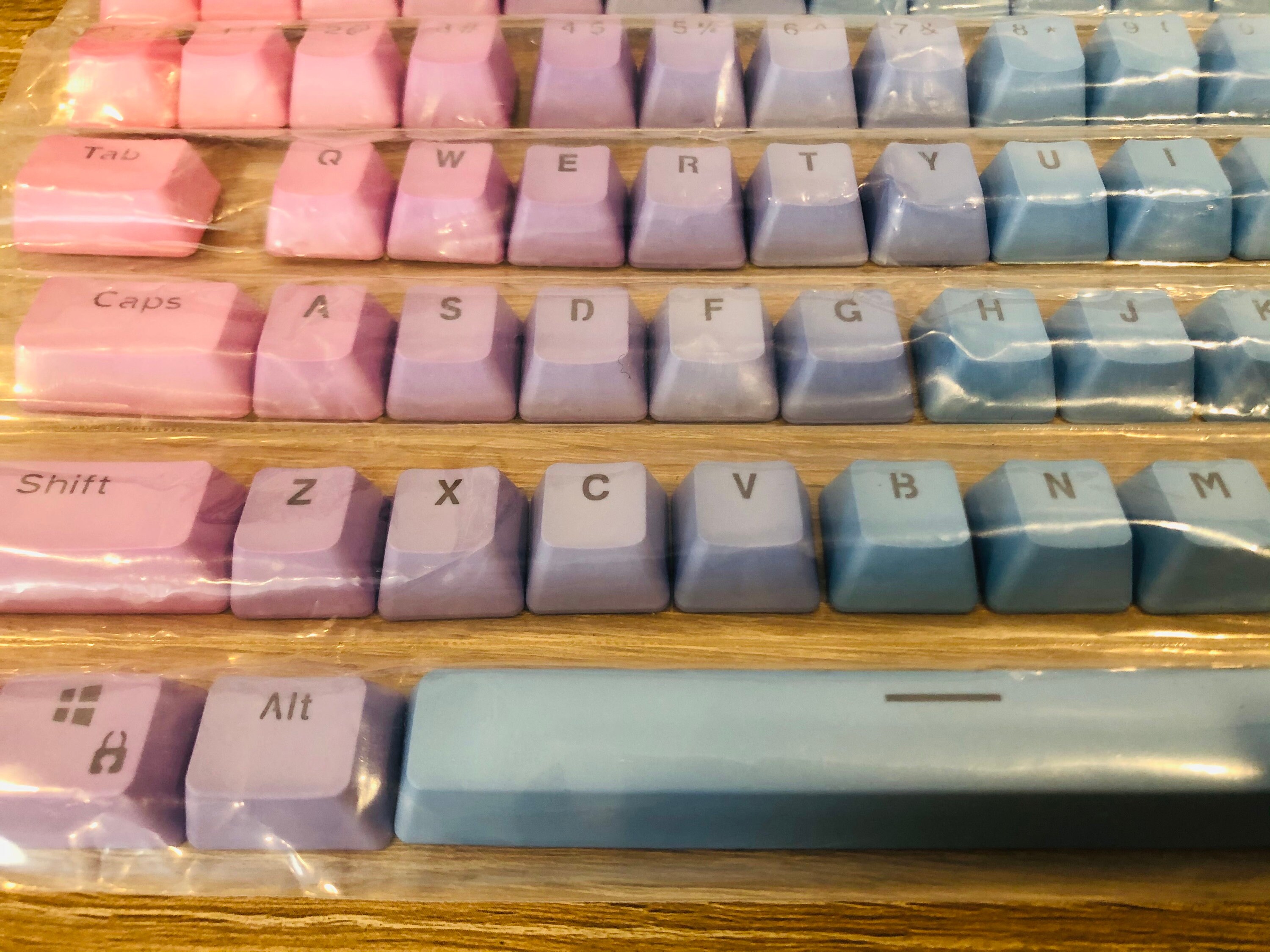 Blue/Pink Gradient PBT Keycap Set Light Transparent Keycap Set | Etsy