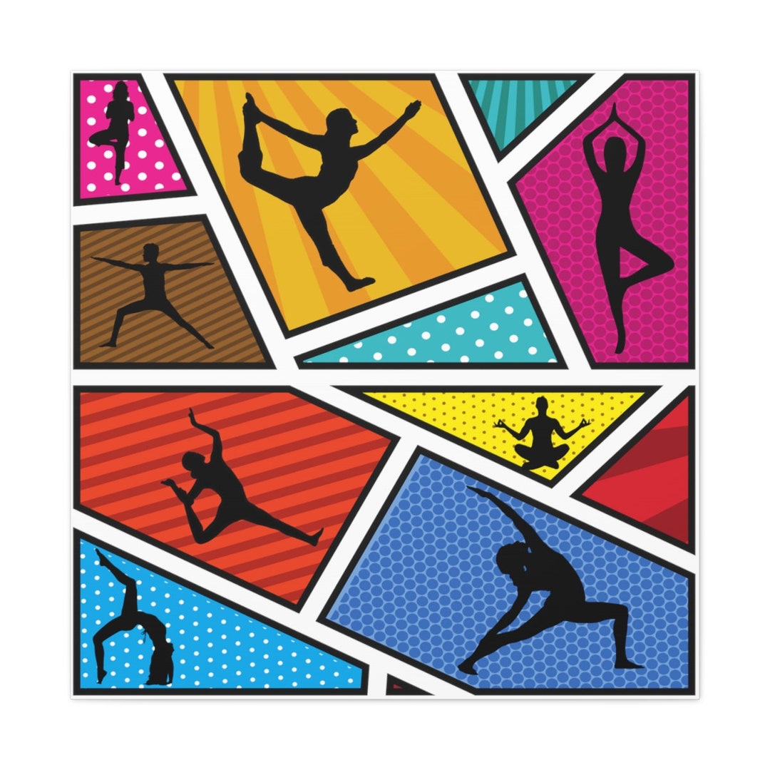 Yoga Poses Vibrant Canvas Gallery Print, Designed by Iryna Roppo. - Etsy