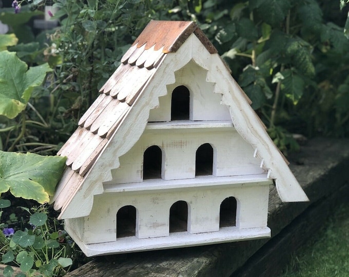 Bird House "hotel" 6 Hole Small 3 Tier Dovecote Style Bird Box Vintage ...