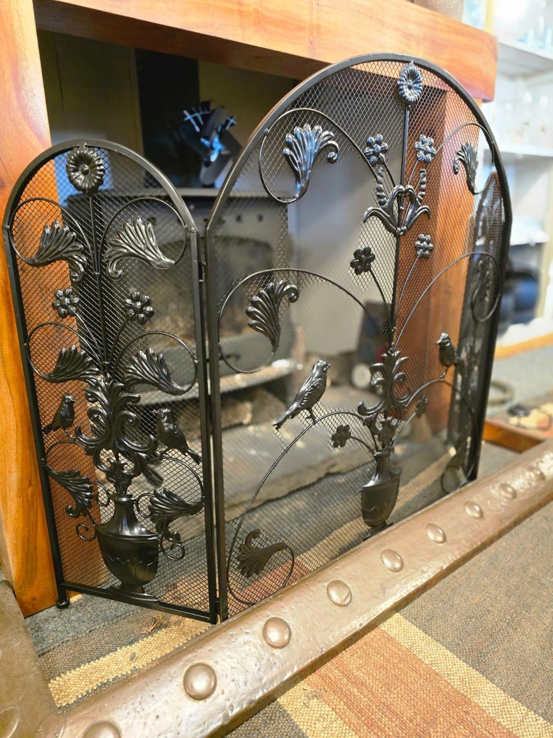 Fire Guard Screen Bird Design Decorative Metal Fire Screen Fire Guard ...