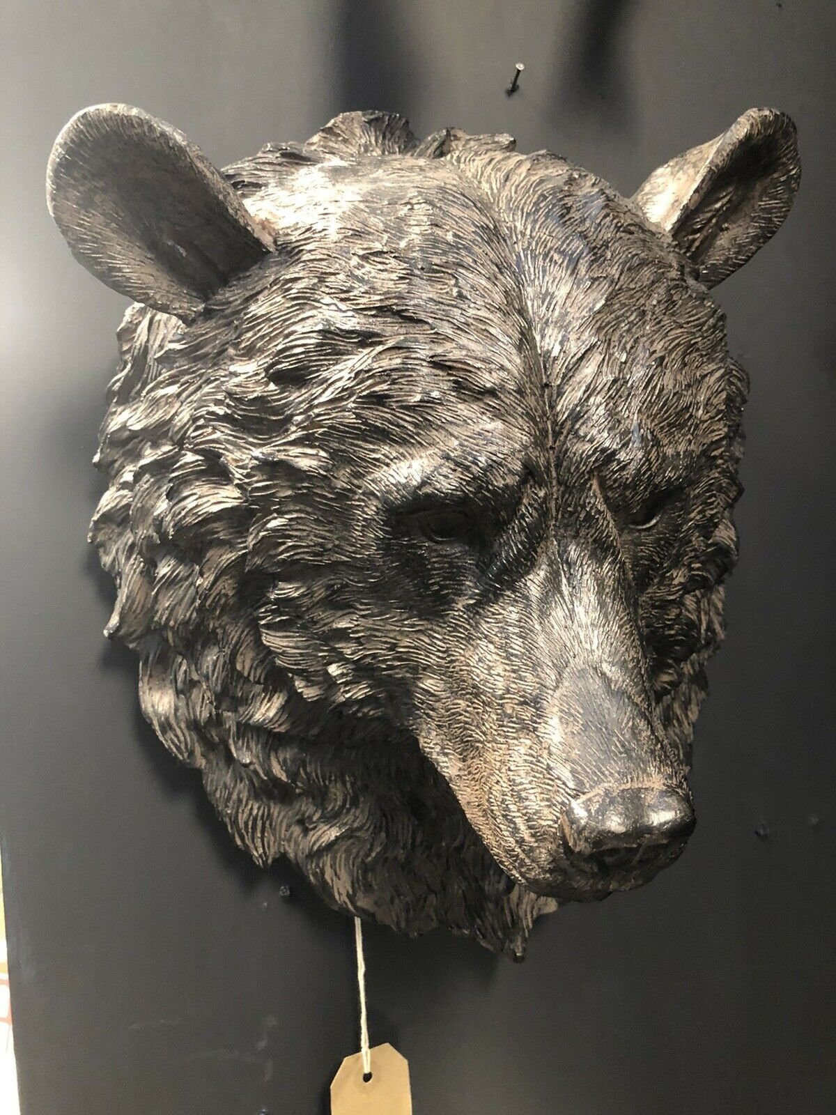 Bear Head Wall Bust Brown Grizzly Bear Resin Head, Wall Mounted Bear ...