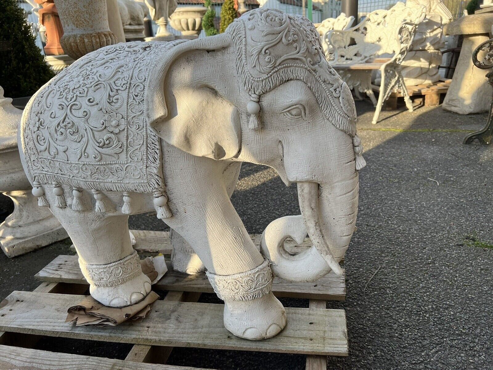 Stone Elephant Statue White Elephant Figure Large Elephant - Etsy