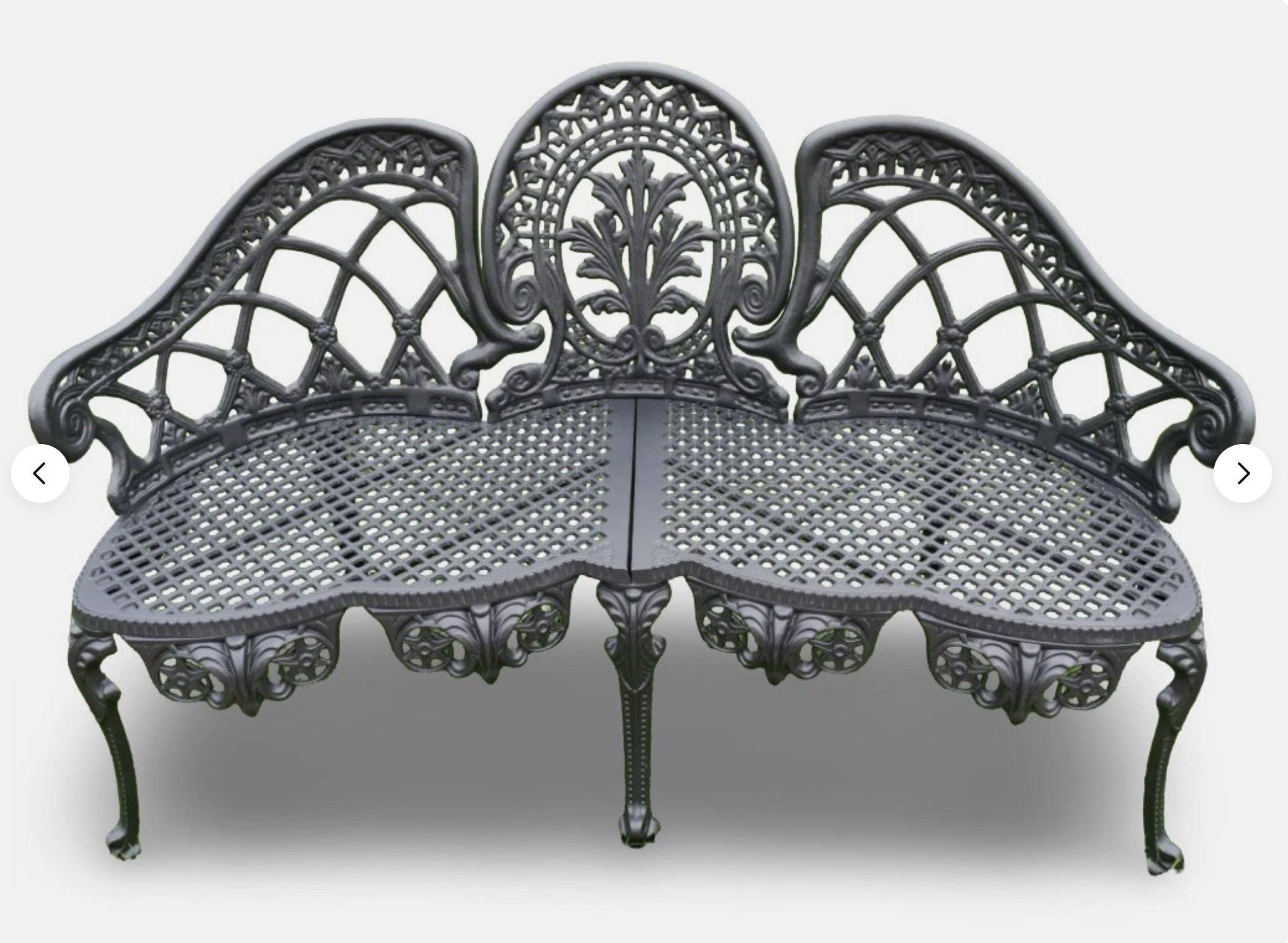 Black Antique Style Garden Bench Metal Black Furniture Park Nostalgic ...