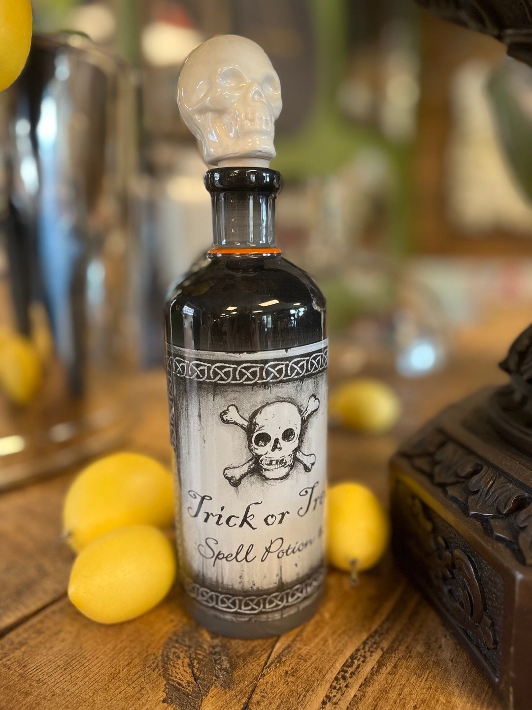 Ceramic Poison Bottle Skull Topper Halloween Gothic Decoration - Etsy