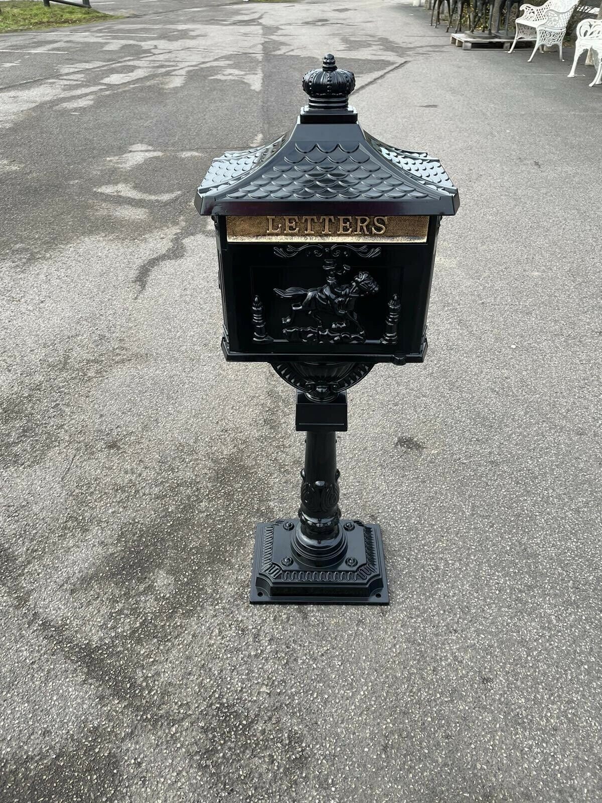 Black Post Box Post Mounted Aluminium Black Wall Mail Box - Etsy